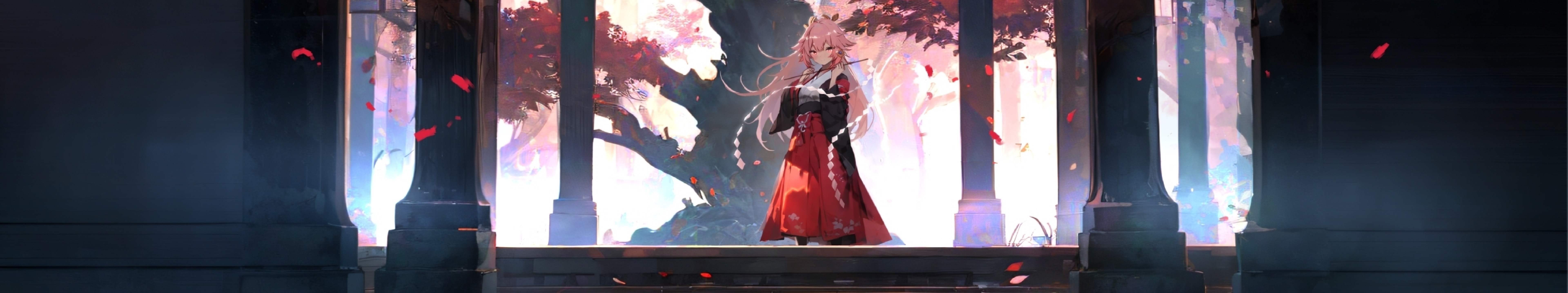 7680x1440 Resolution Yae Miko Guuji Cool Portrait Genshin Impact ...