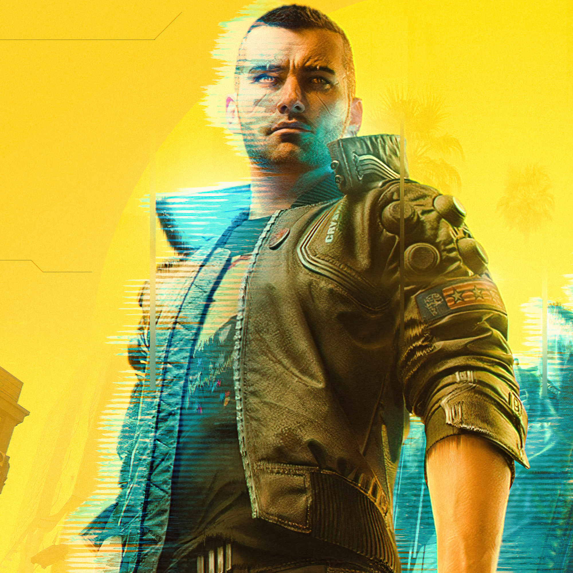 2000x2000 Resolution Yellow Background Cyberpunk 2077 2000x2000 ...