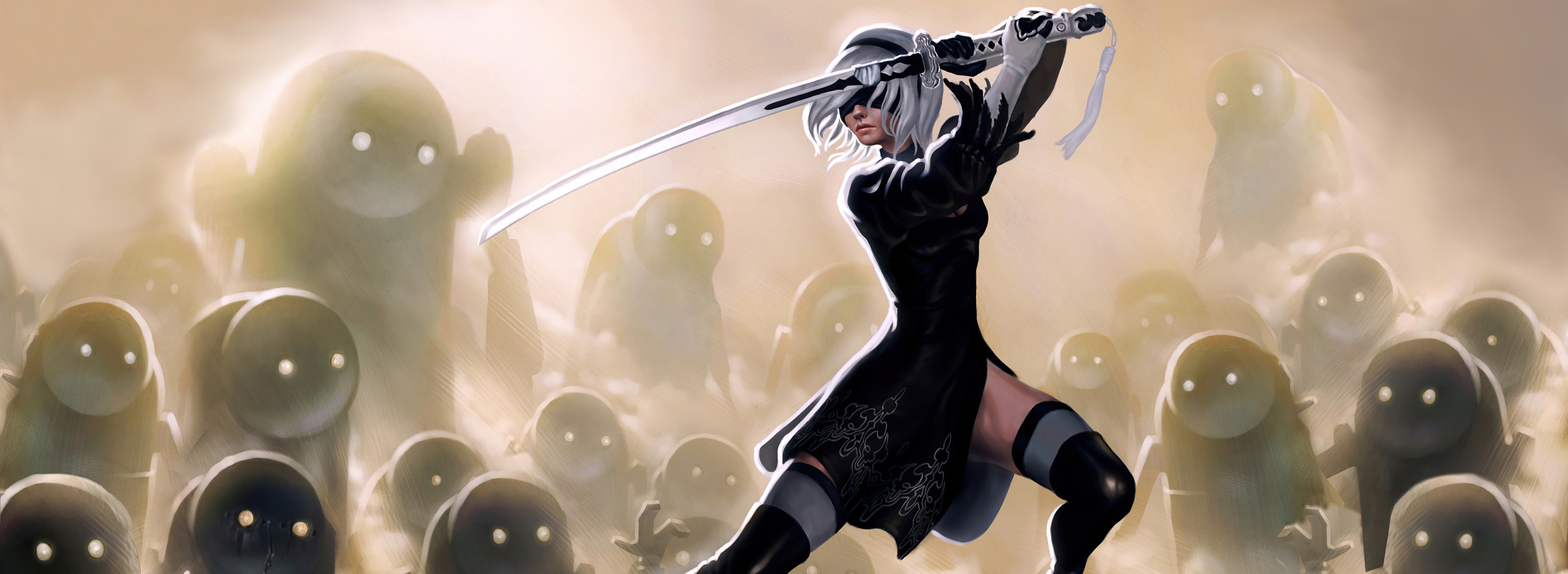 2460x900 YoRHa No 2 Type B NieR 2460x900 Resolution Wallpaper, HD Anime ...