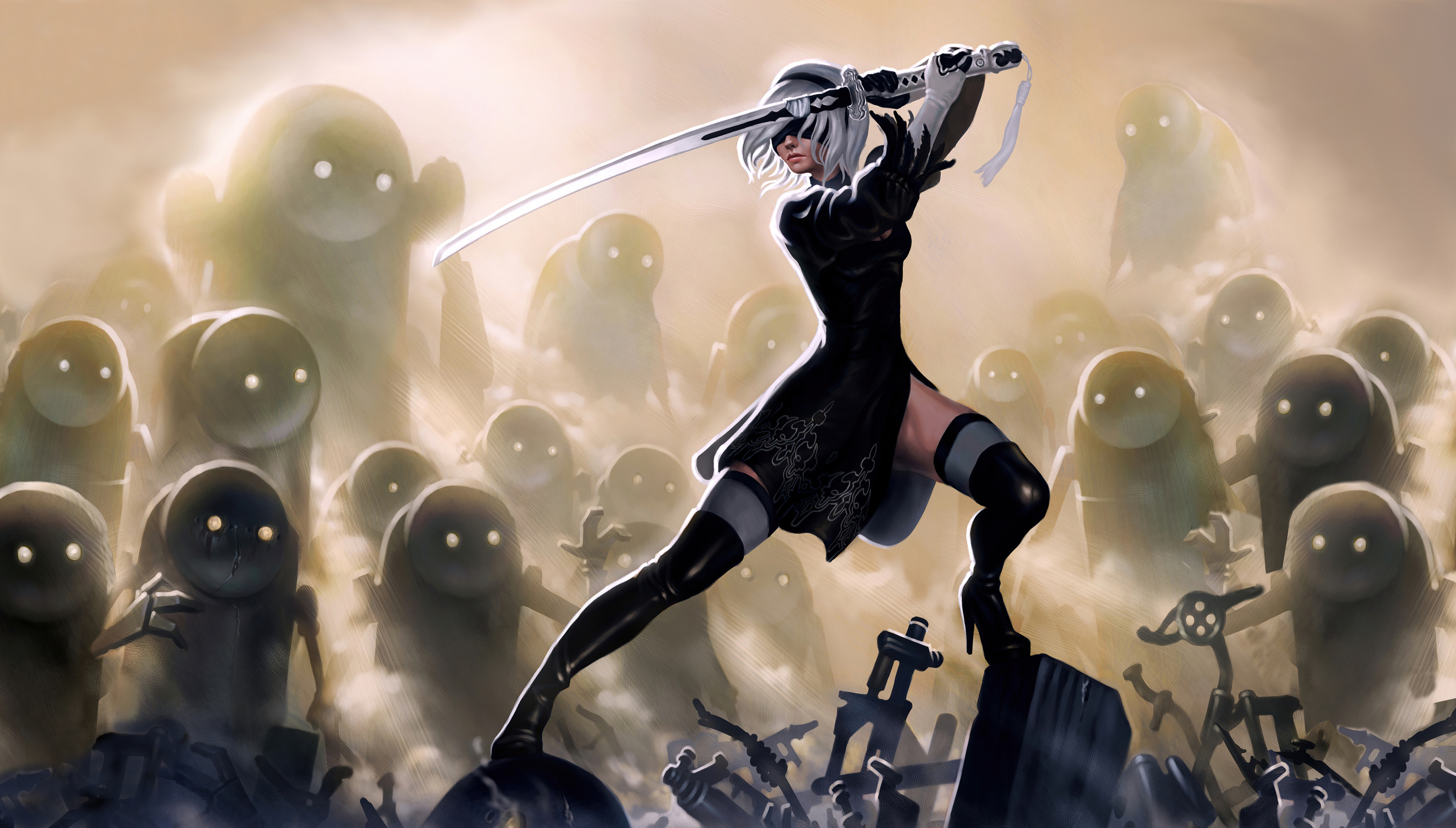 2460x1400 YoRHa No 2 Type B NieR 2460x1400 Resolution Wallpaper, HD ...