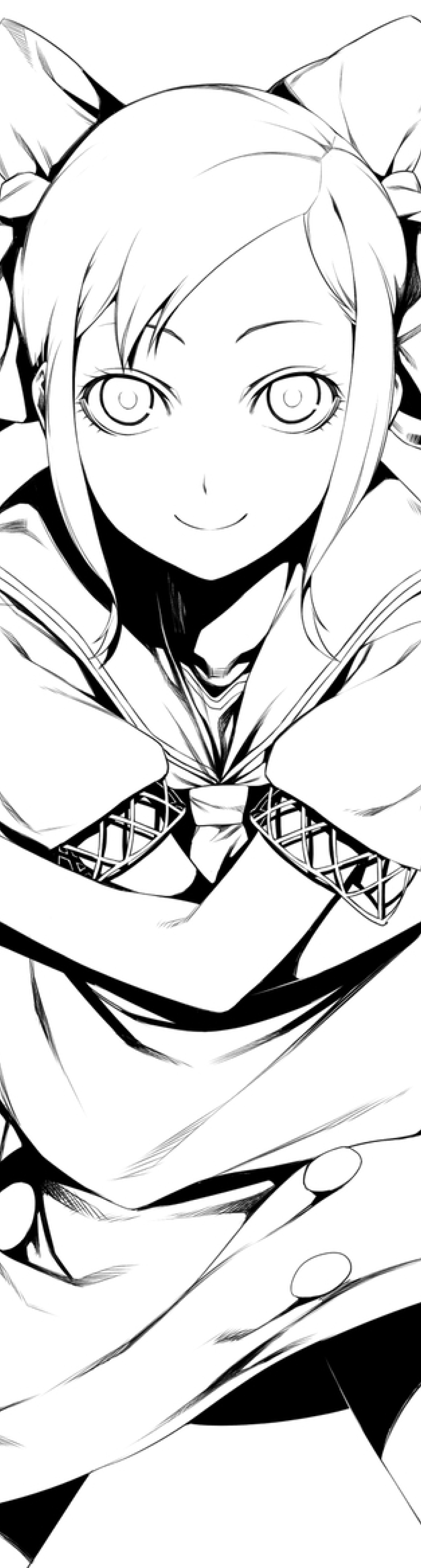1450x5400 Resolution yukariki ichi, girl, black white 1450x5400 ...