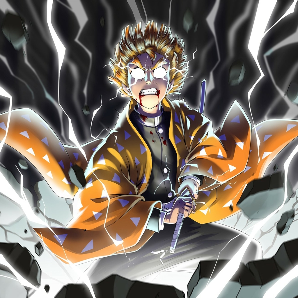 1024x1024 Zenitsu Agatsuma Cool Demon Slayer 1024x1024 Resolution ...