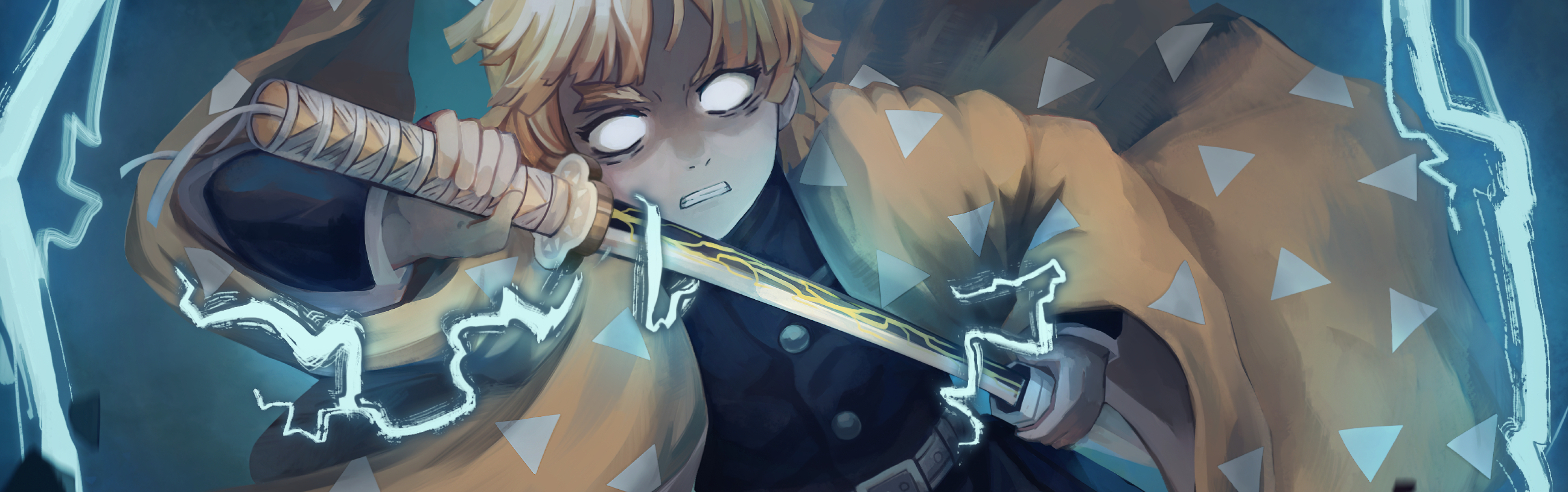 3440x1080 Zenitsu Agatsuma Fight Mode 3440x1080 Resolution Wallpaper ...