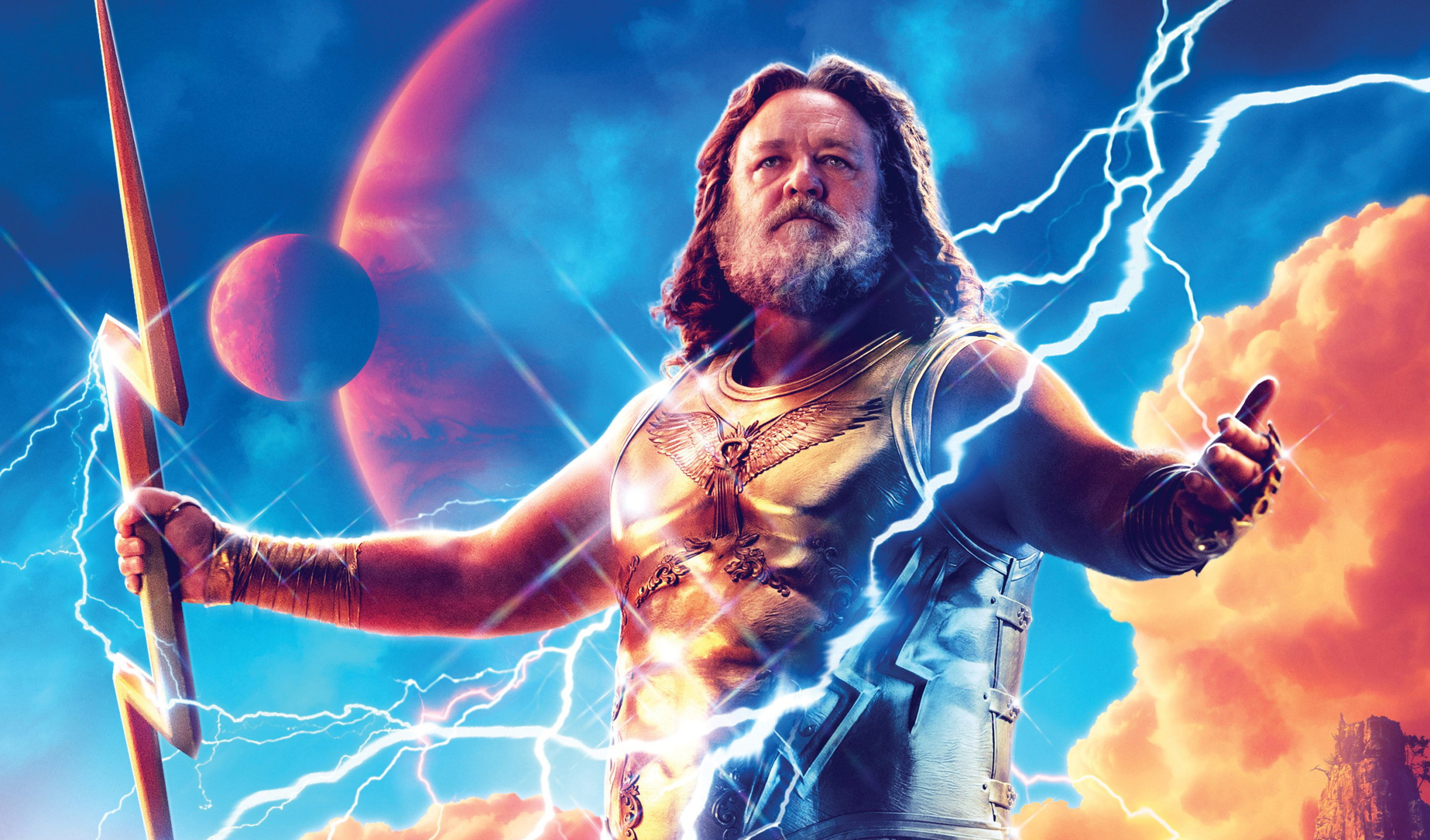 2450x1440 Resolution Zeus Thor Love and Thunder Russell Crowe 2450x1440 ...