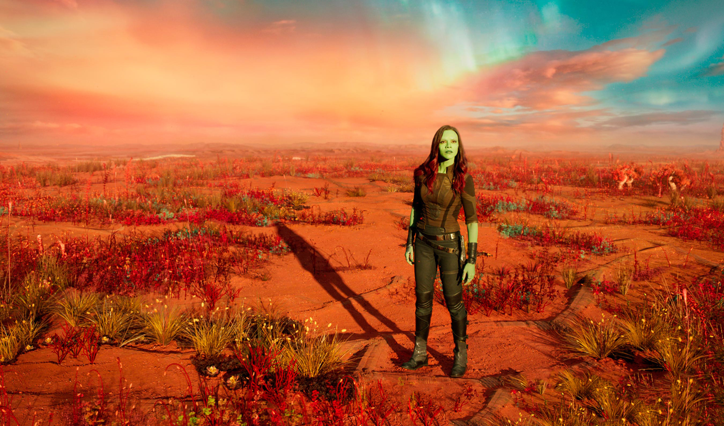 2450x1440 Resolution Zoe Saldana As Gamora In Guardians Of Galaxy Vol 2 ...