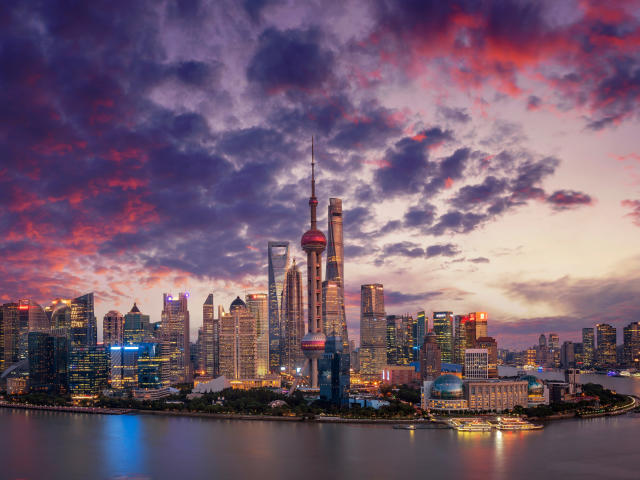 2560x1440 Aerial View Shanghai Skyline and Skyscrapers 1440P Resolution ...