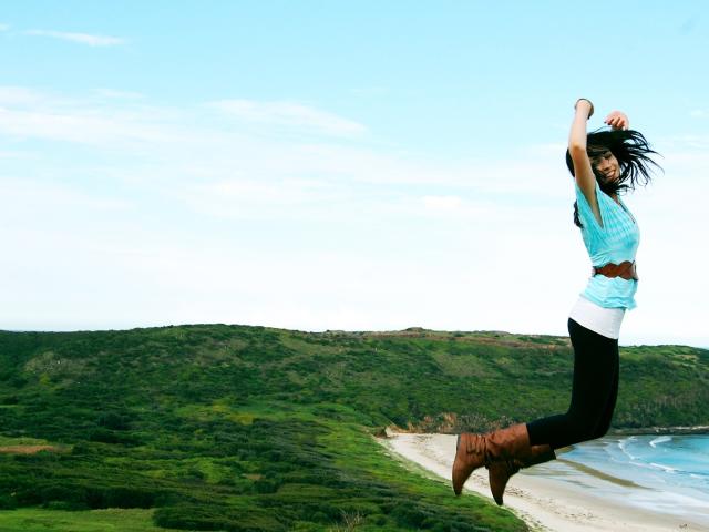 Girl Jumping Wallpaper